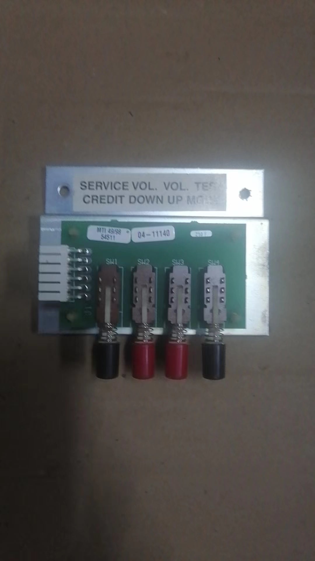 Williams ARCADE TEST AND SERVICE BUTTON PANEL #36