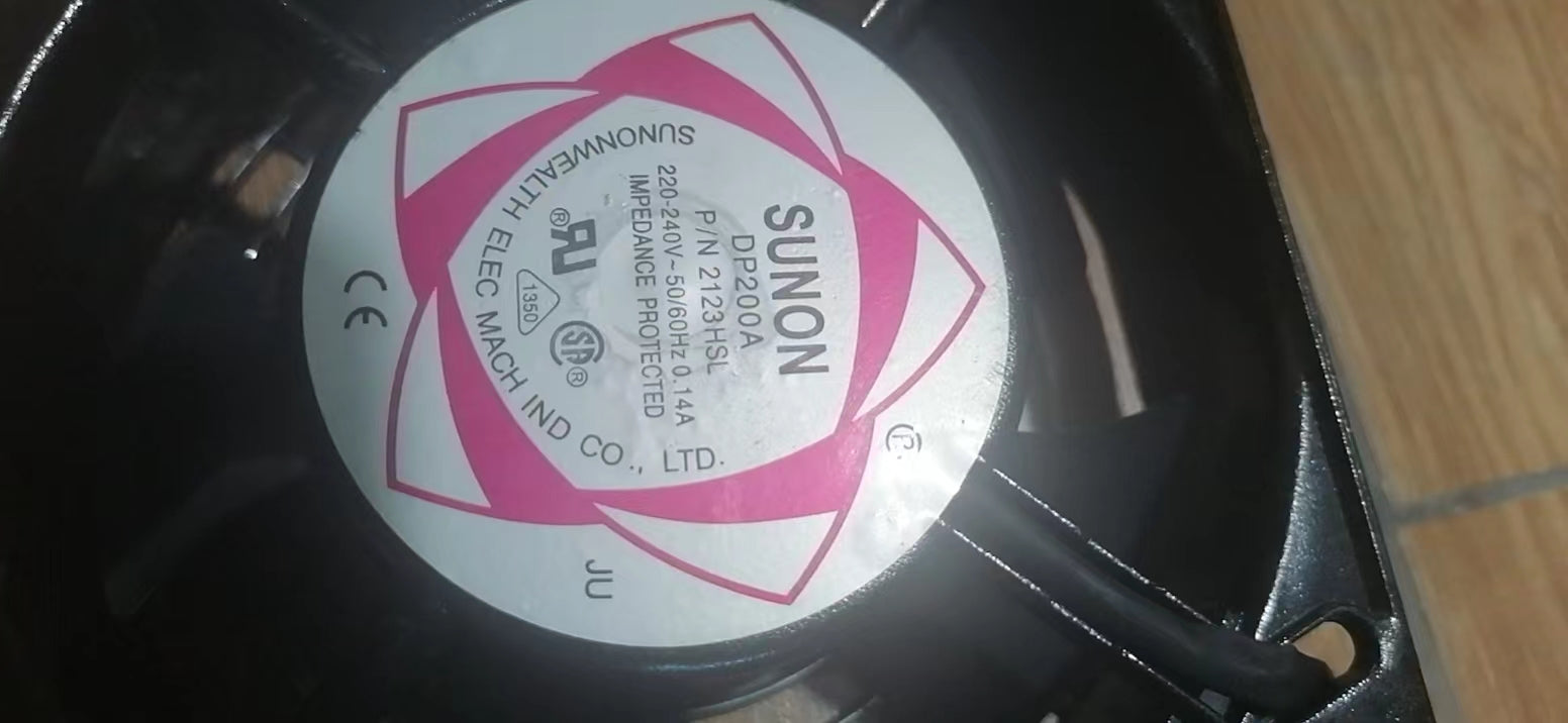 SEGA outrun 2 , initial D machine fan (SUNON model DP200A.220V-240V )